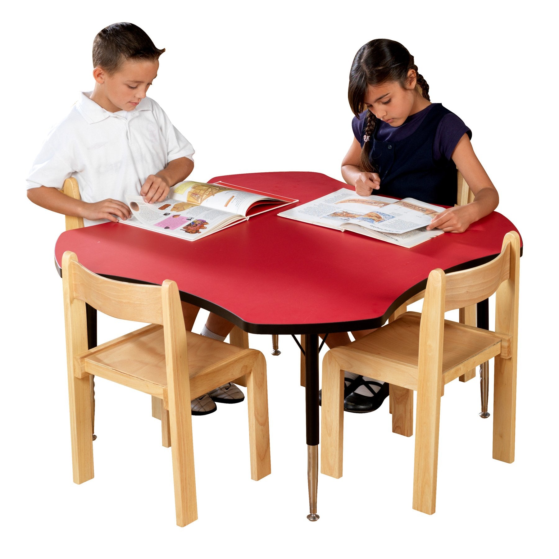 Tuf-Top™ Height Adjustable Clover Table (Red)
