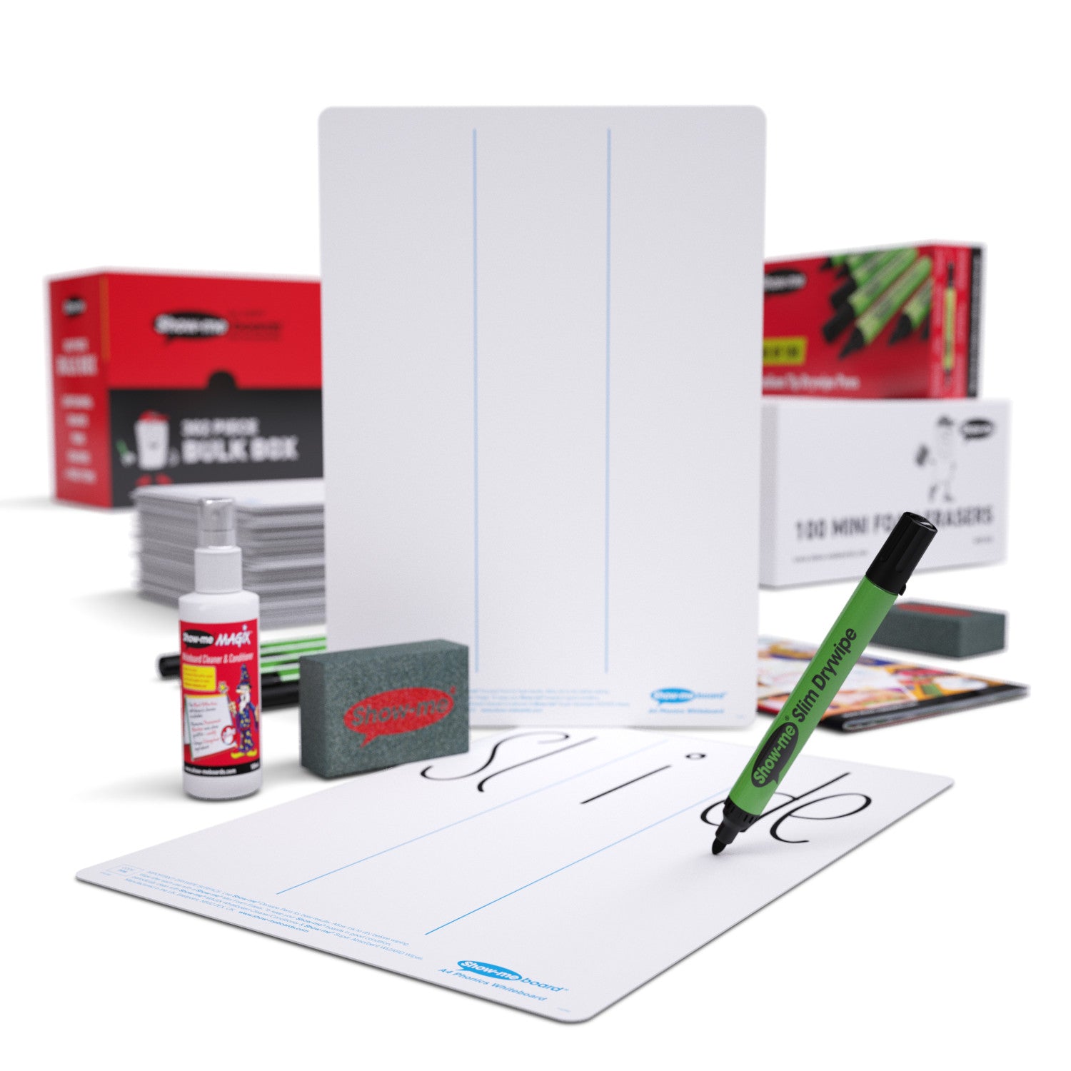 Show-me Bulk Box A4 Phonics Progression Whiteboards pk 100