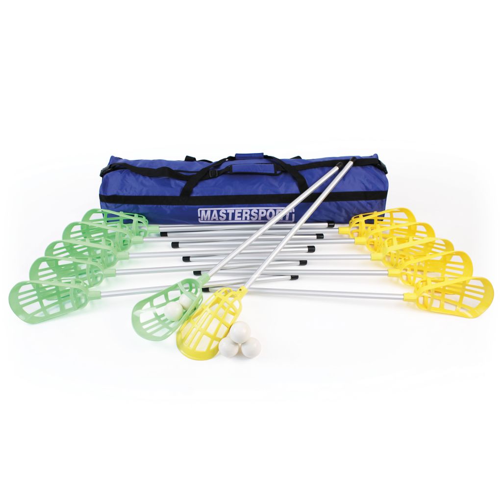Pop Lacrosse Set, Green And Yellow Sticks, Balls And Holdall ...