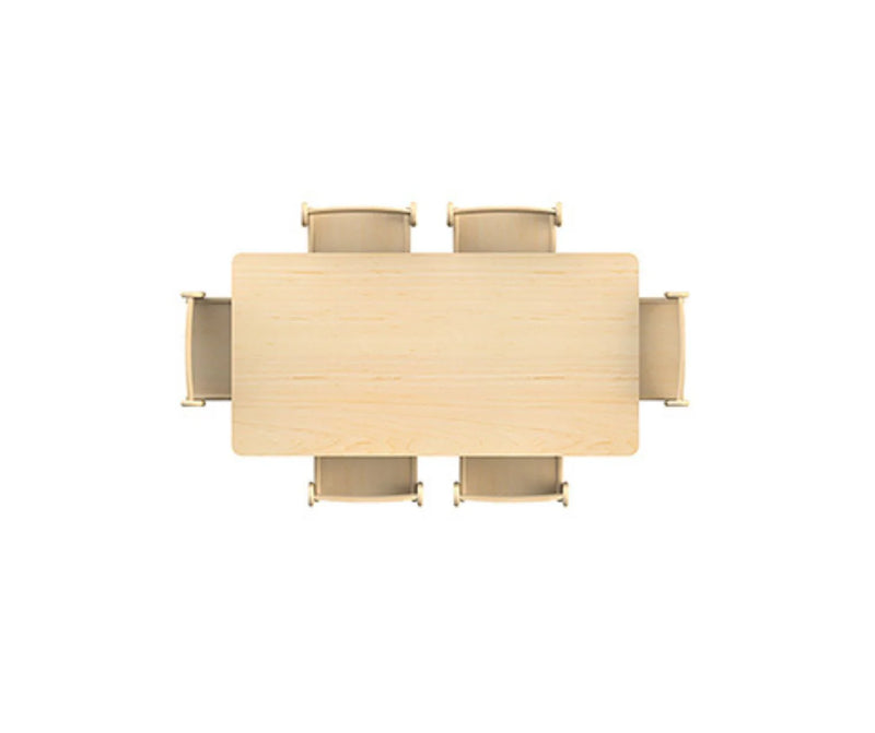 Millhouse Medium Rectangular Table with 6 Beech Stacking Chairs – Springboard Supplies