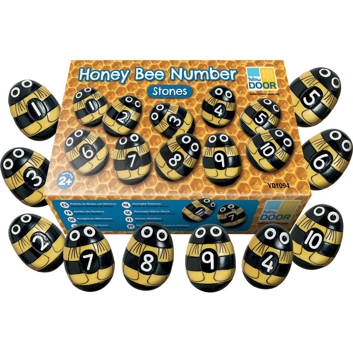 Honey Bee Number Stones pk 20